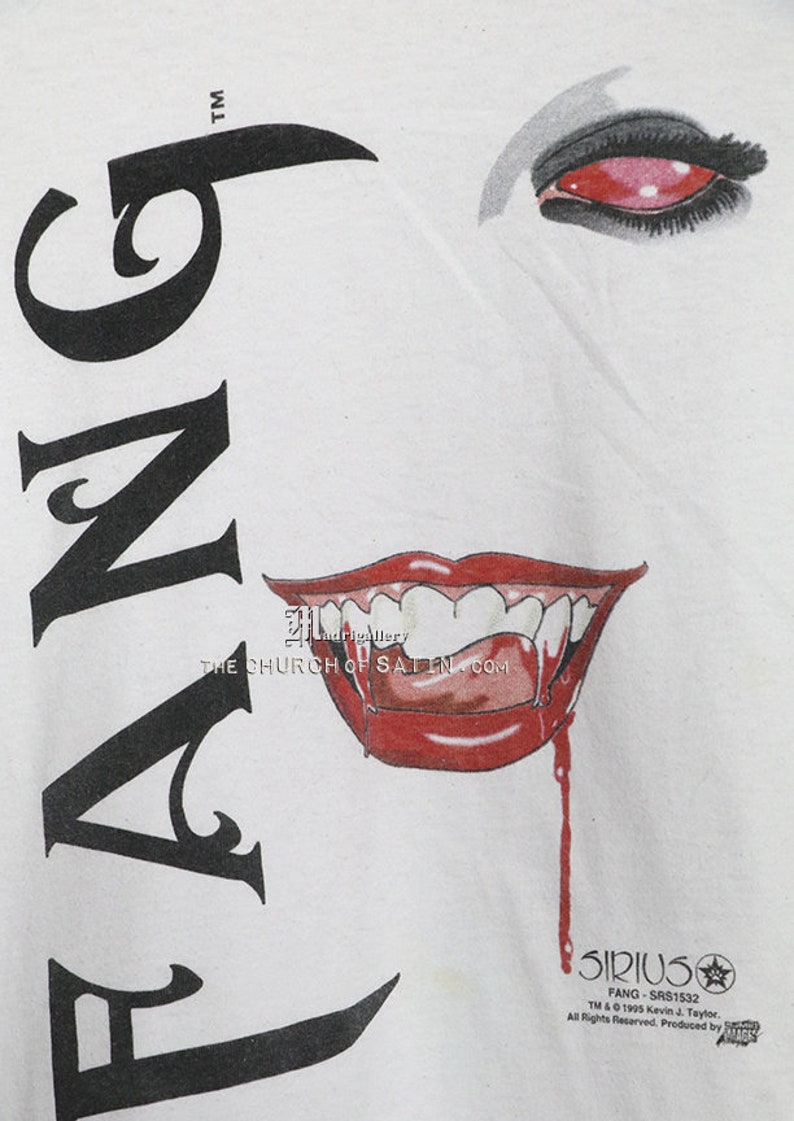 FANG T-shirt, Vintage Rare Tee Shirt, Vampire Dracula, Goth Punk Gothic ...