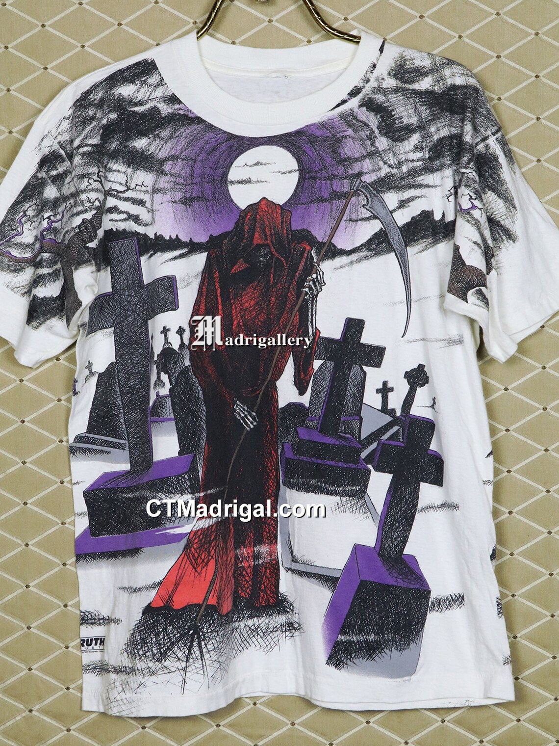 Grim Reaper Shirt, Horror Vintage Rare T-shirt Goth Punk Gothic, Big ...