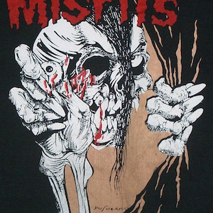 Misfits T-shirt, Vintage Black Tee, Soft and Thin, Evil Eye, Pushead ...