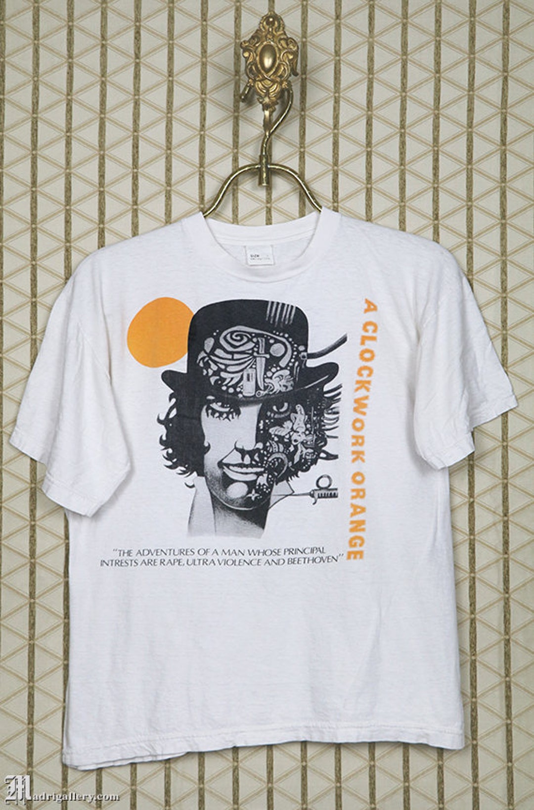 A Clockwork Orange T-shirt, Vintage Rare Soft Thin White Tee Shirt, Cult Horror Movie Book ...