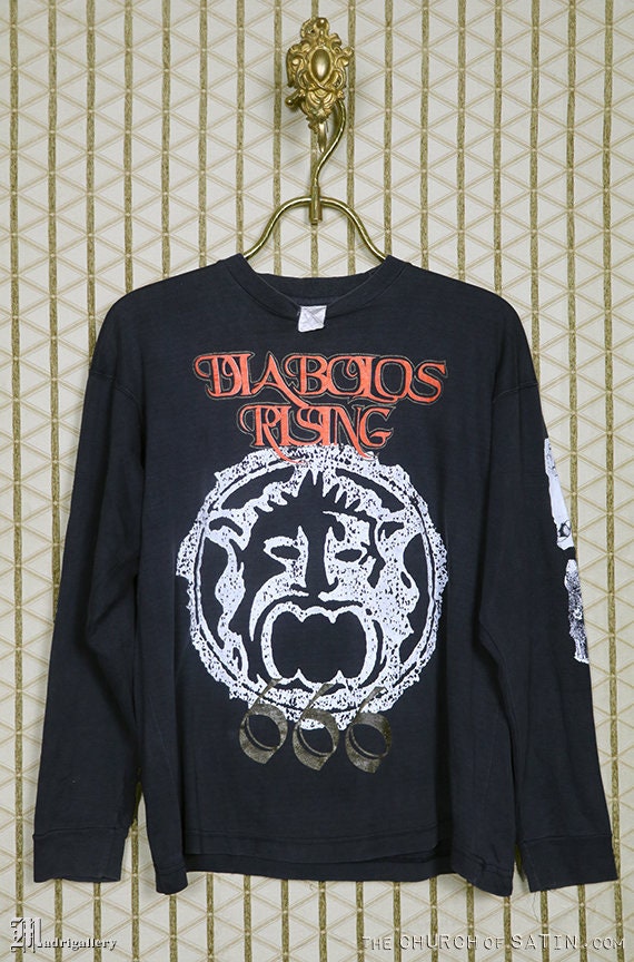 Diabolos Rising T-Shirt, Vintage seltenes schwarzes T-Shirt Langarm ...