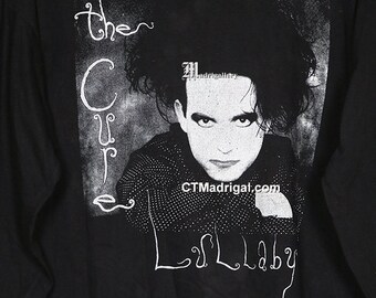 The Cure Shirt, Vintage Rare T-shirt, Lullaby, Black Long The Cure Shirt, Vintage Rare T-shirt, Lullaby, Black Long
