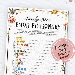 Halloween Candy Bar Emoji Pictionary Halloween Emoji Game Candy Match ...