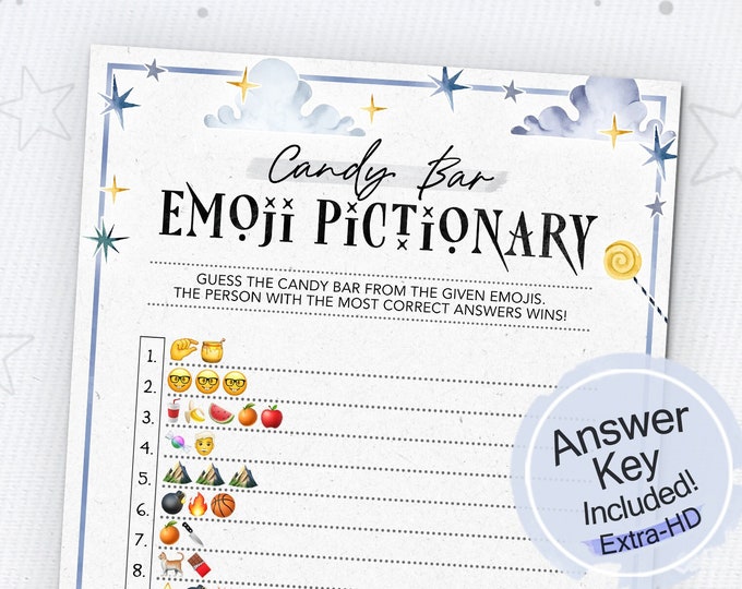 Candy Bar Emoji Pictionary Game Halloween Emoji Pictionary Game ...