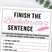 Finish the Sentence Bachelorette Games Printable Bridal - Etsy
