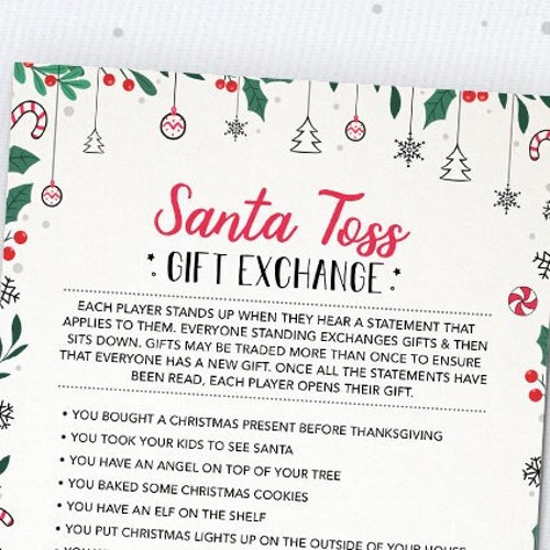 Christmas Gift Exchange Game Printable Christmas Game - Etsy