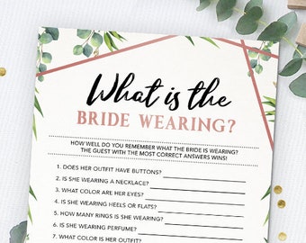 Bride Wearing Game | Etsy