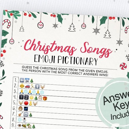 Christmas Emoji Game Printable Christmas Games for Families - Etsy