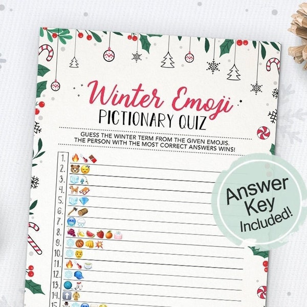 Winter Emoji Pictionary - Etsy