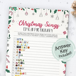 Christmas Songs Emoji Pictionary, Christmas Emoji Game, Christmas Game ...