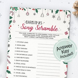 Christmas Song Scramble, Unscramble the Song Titles, Christmas Game ...