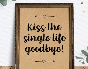 Kiss the Miss Goodbye PRINTABLE Instant Download for - Etsy Australia