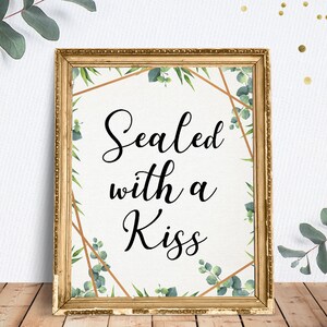 Sealed With a Kiss Sign 8x10 Printable Wedding Sign Bridal - Etsy