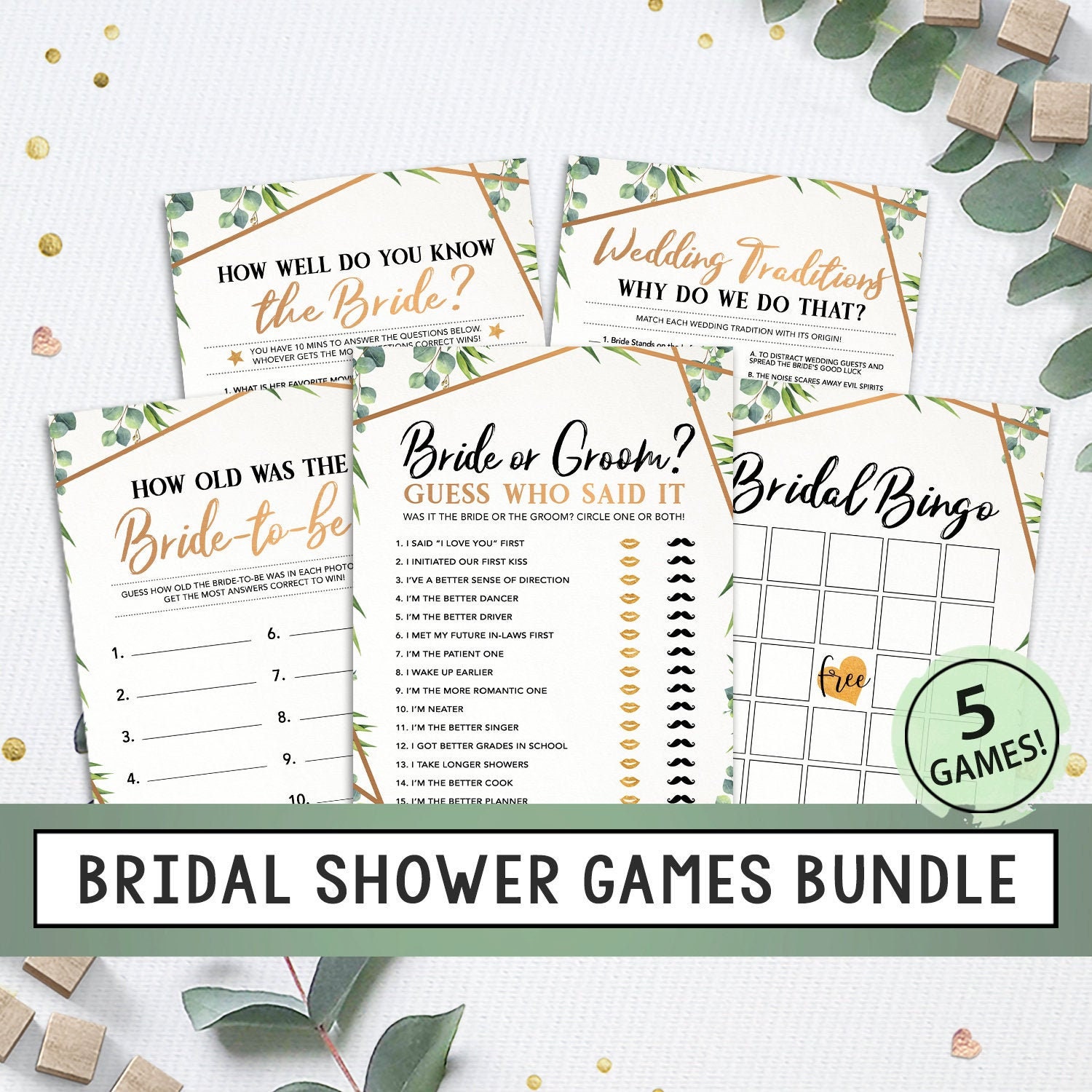Shower Game Bundle Bridal Shower Games Printable Bridal | Etsy