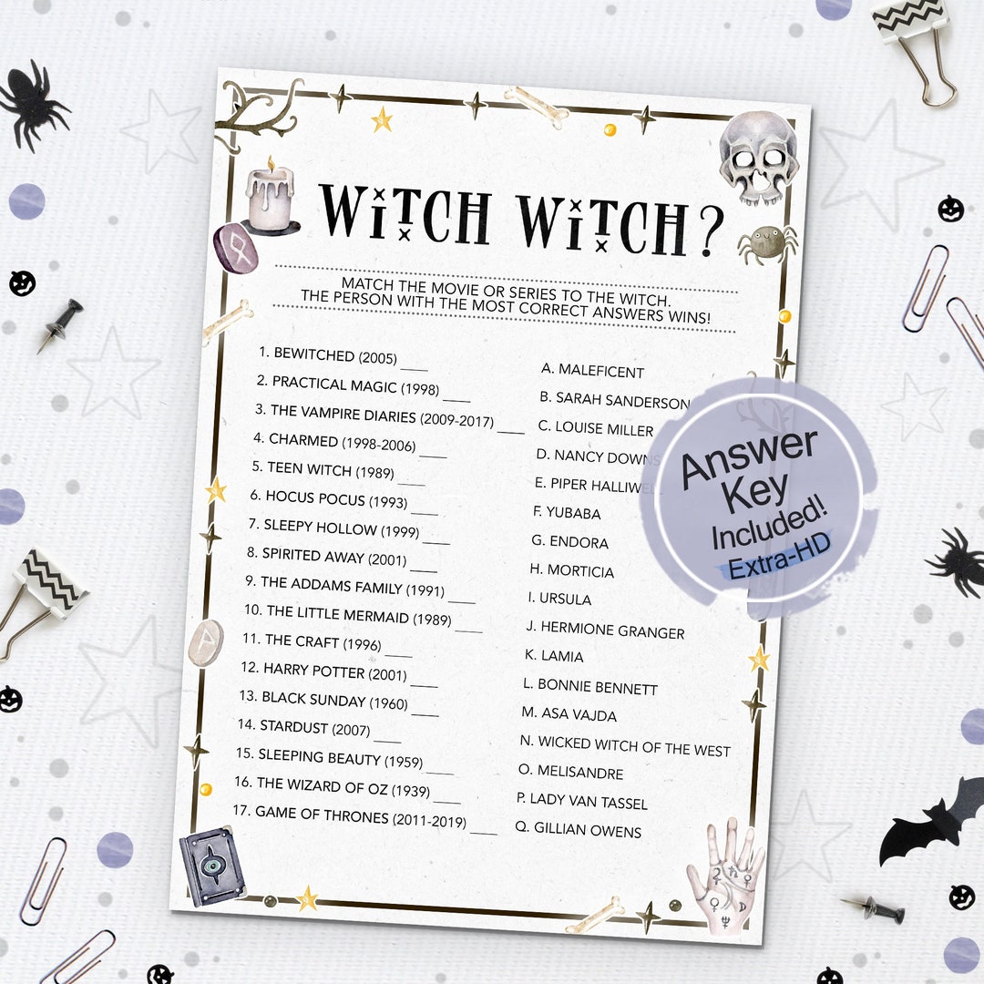 Halloween Which Witch Halloween Witch Matching Game Printable Halloween ...