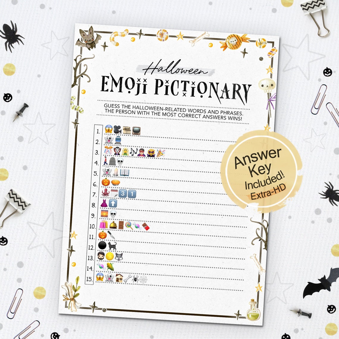 Halloween Emoji Pictionary Game Halloween Emoji Game - Etsy