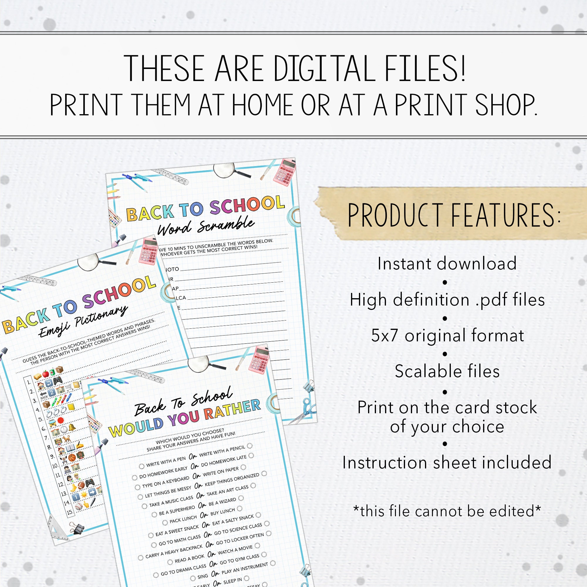 Bundle of 12 Printable Back to School Games School Emoji - Etsy