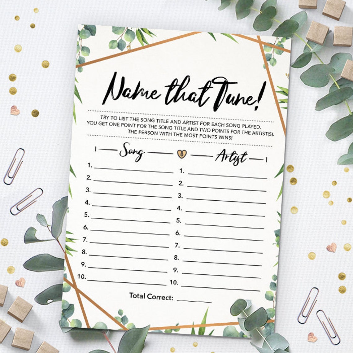 Name That Tune Bridal Shower Games Printables Bridal Shower - Etsy