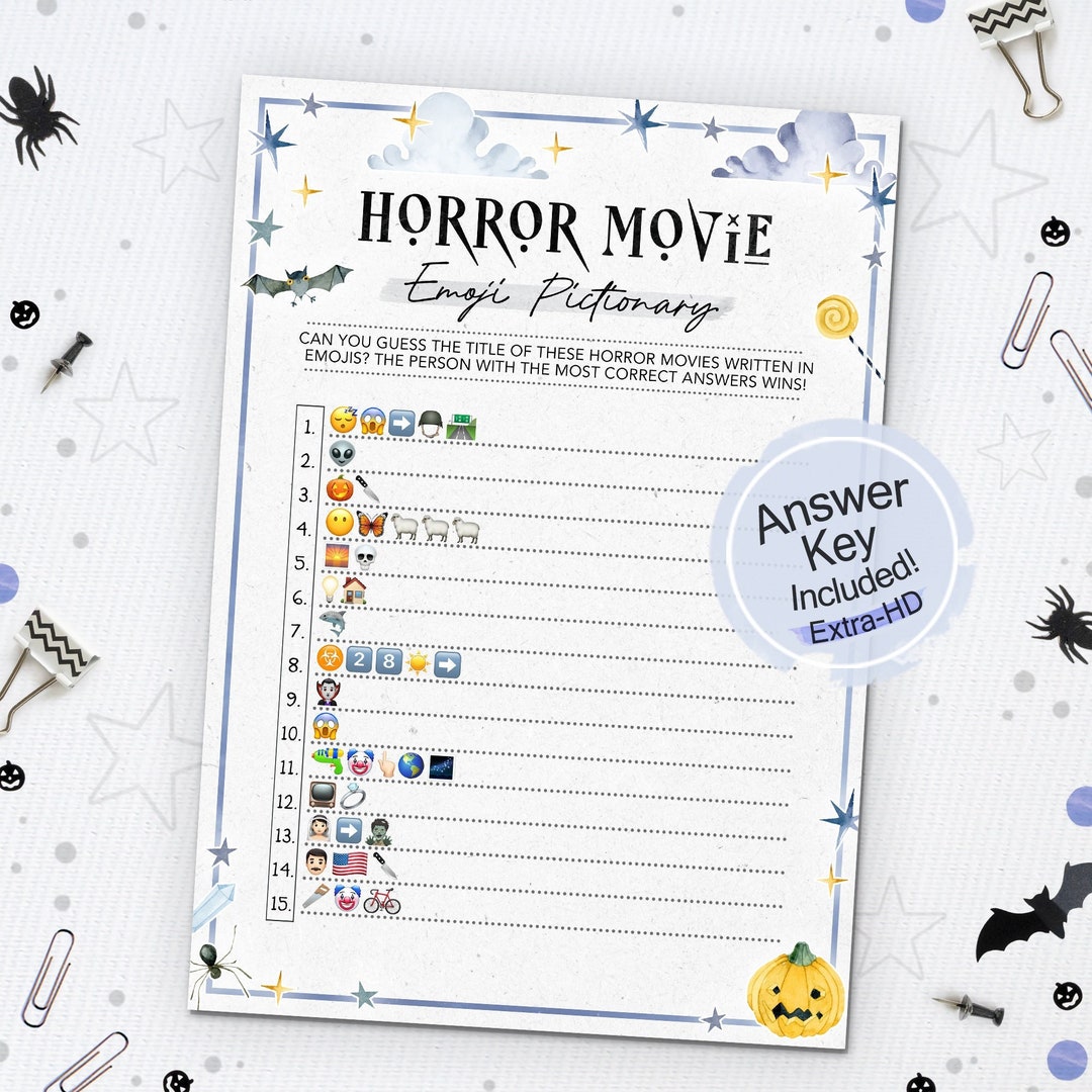 Horror Movie Emoji Pictionary Game Halloween Emoji - Etsy Canada