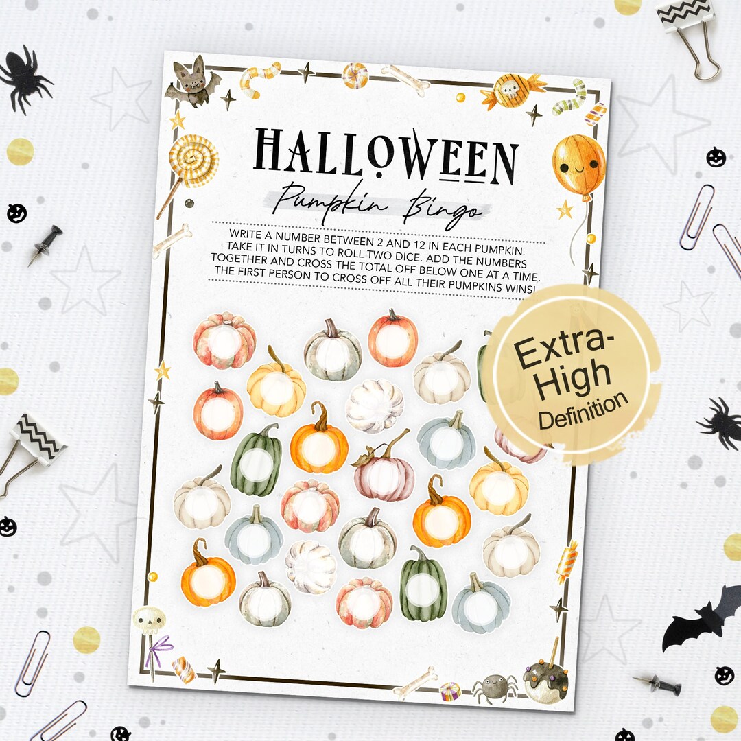 Halloween Pumpkin Bingo Halloween Printable Printable Halloween Game ...