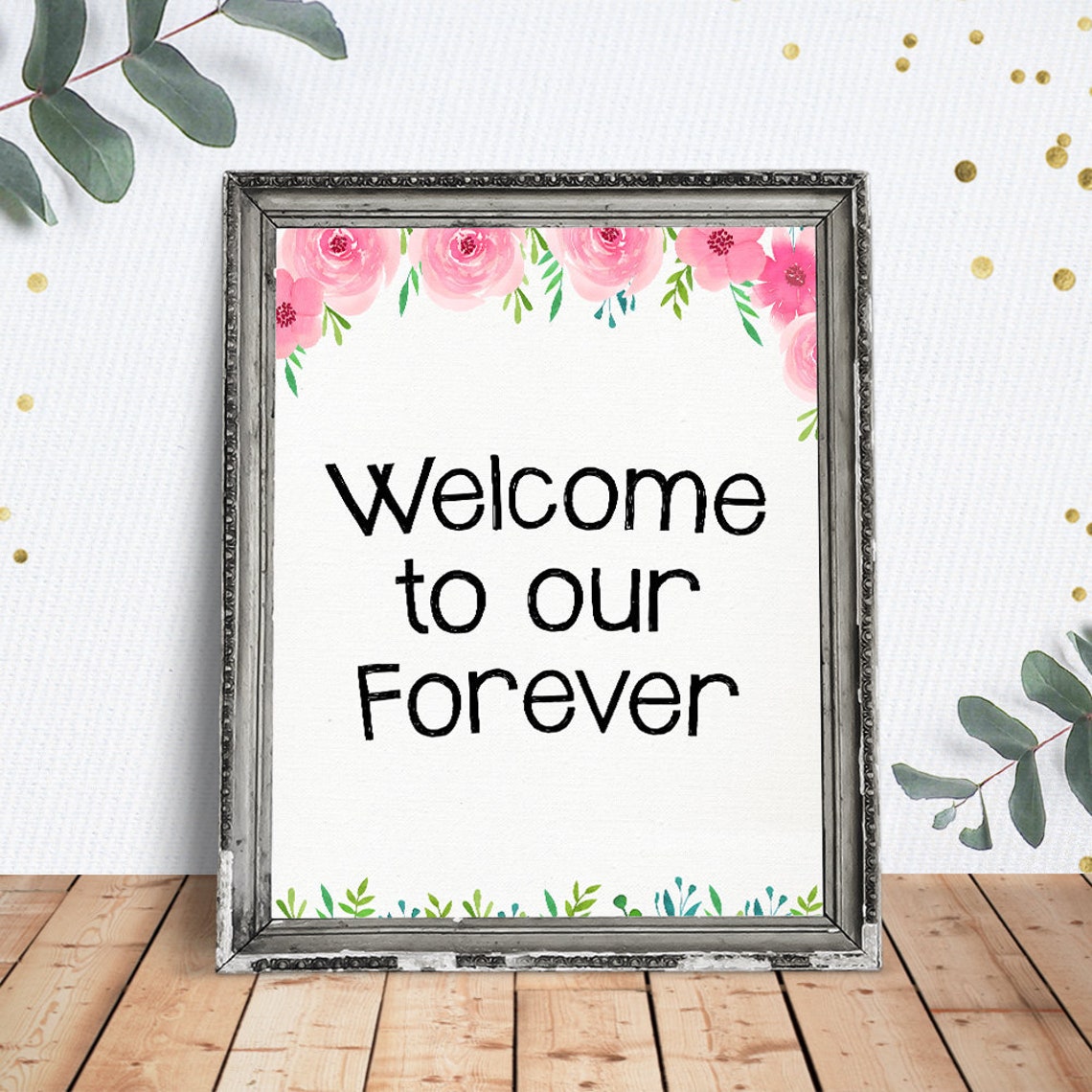 Welcome to Our Forever Sign Bridal Shower Sign Instant - Etsy