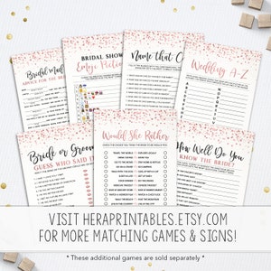 What is the Bride Wearing, Printable Bridal Shower Game, Instant ...
