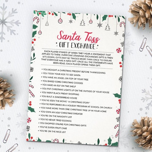 Christmas Pass the Gift Game Instant Download Printable - Etsy