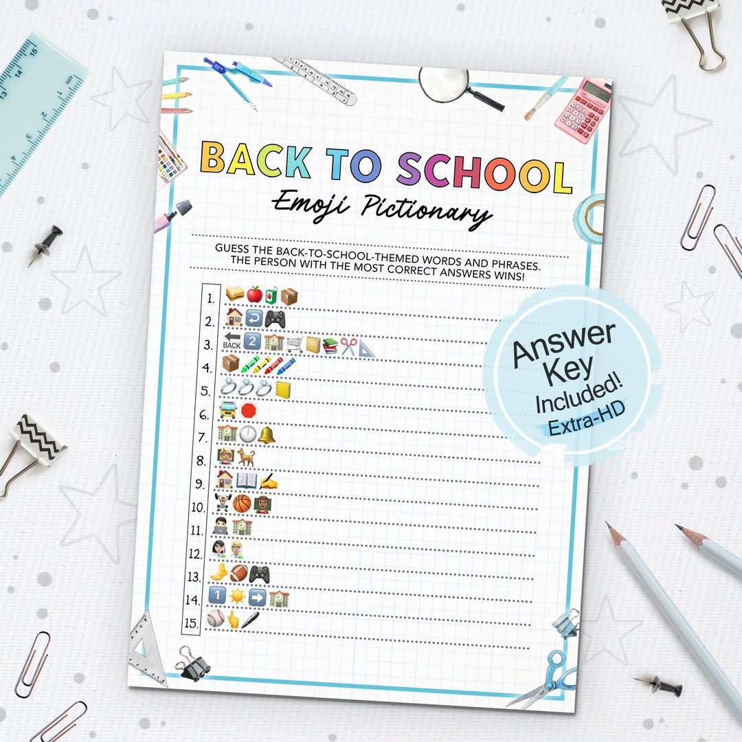 Back to School Emoji Pictionary Printable Back to School - Etsy