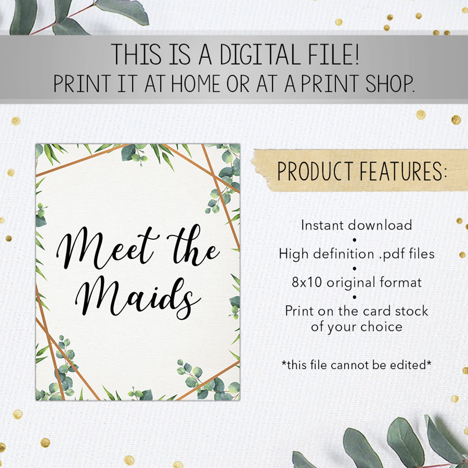 Meet the Maids 8x10 Printable Sign Bridal Shower Decor - Etsy