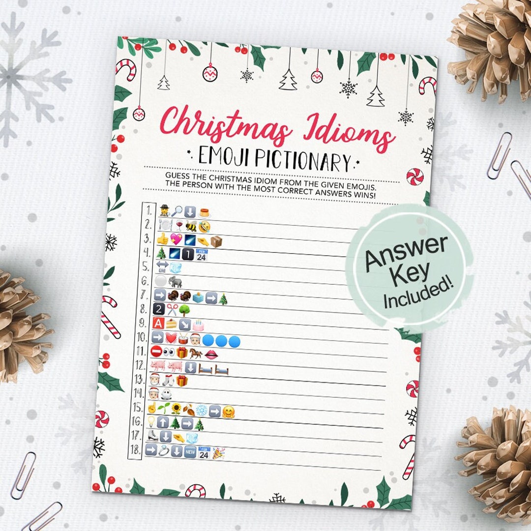 Christmas Idioms Emoji Pictionary, Christmas Emoji Game, Christmas Game ...