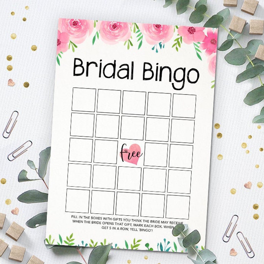Bridal Shower Bingo Game Printable Bridal Shower Games - Etsy