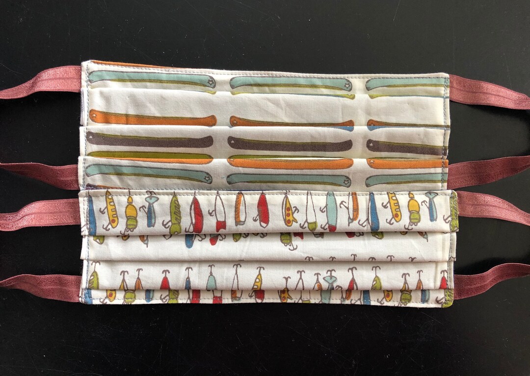 Pair of Face Masks, Canoes & Lures - Etsy