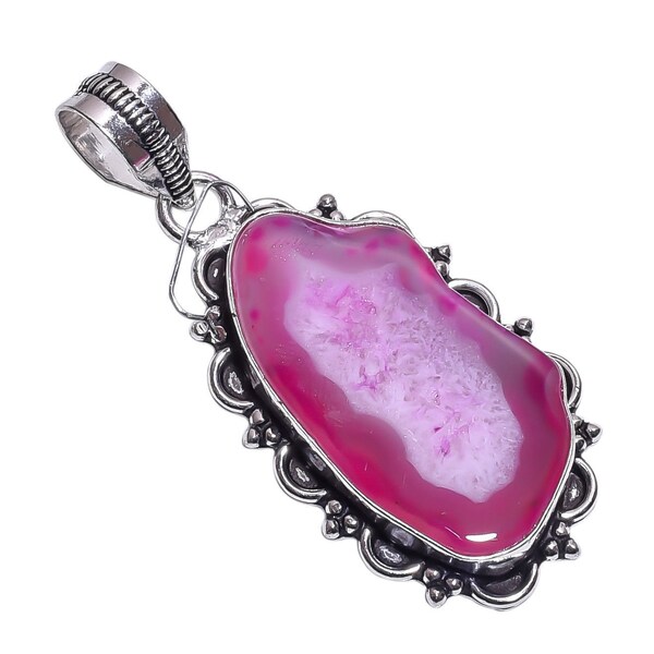 Pink Stone Pendant - Etsy