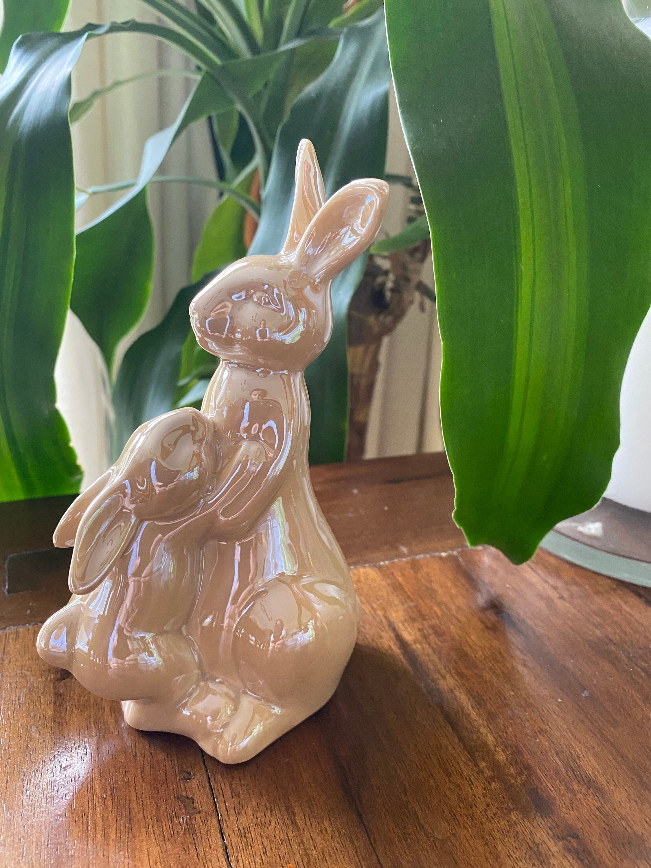 Ceramic Bunny Ornaments Mother and Baby Rabbit Nursery Décor - Etsy