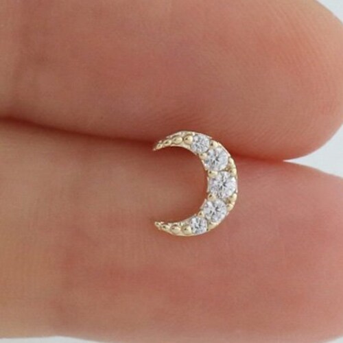 Helix Piercing Crescent Moon Cartilage Piercing Helix - Etsy