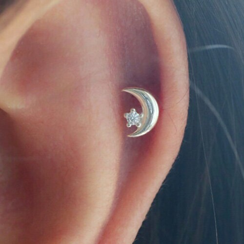 Helix Piercing Crescent Moon Cartilage Piercing Helix - Etsy