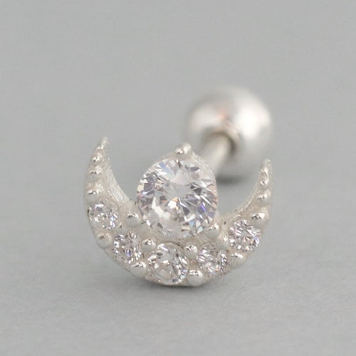 Helix Piercing Crescent Moon Cartilage Piercing Helix | Etsy