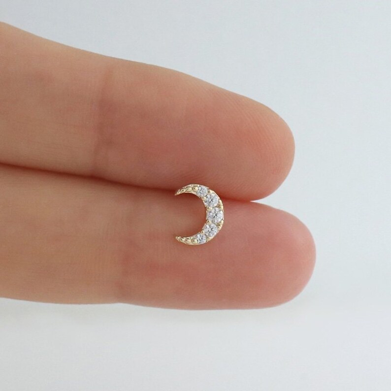 Helix Piercing Crescent Moon Cartilage Piercing Helix | Etsy