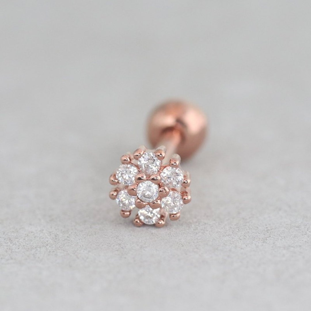 Flower Cartilage Piercing Helix Piercing 16g Cartilage - Etsy