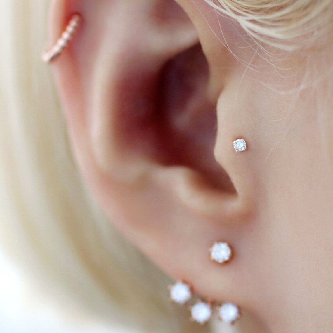 Tragus Earring 14K Gold Tragus Piercing Cartilage Earring | Etsy