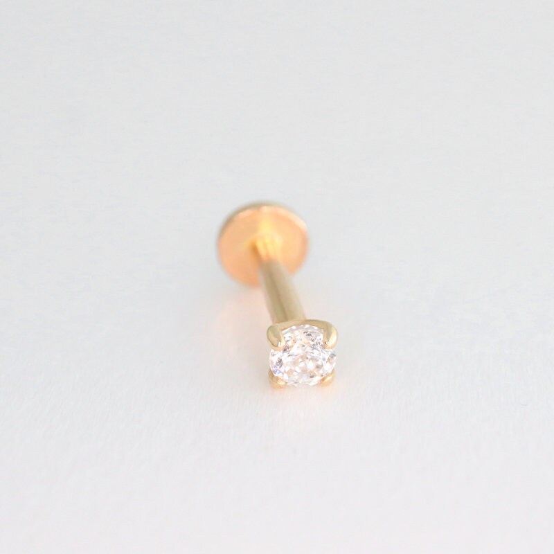 Tragus Earring 14K Gold Tragus Piercing Cartilage Earring | Etsy