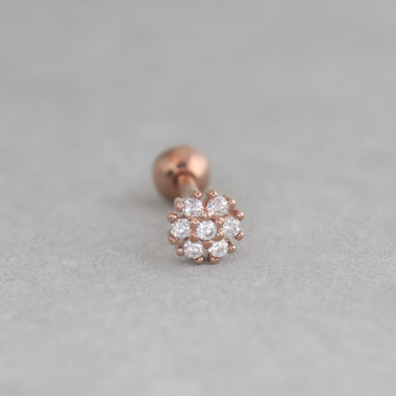 Flower Cartilage Piercing Helix Piercing 16g Cartilage | Etsy