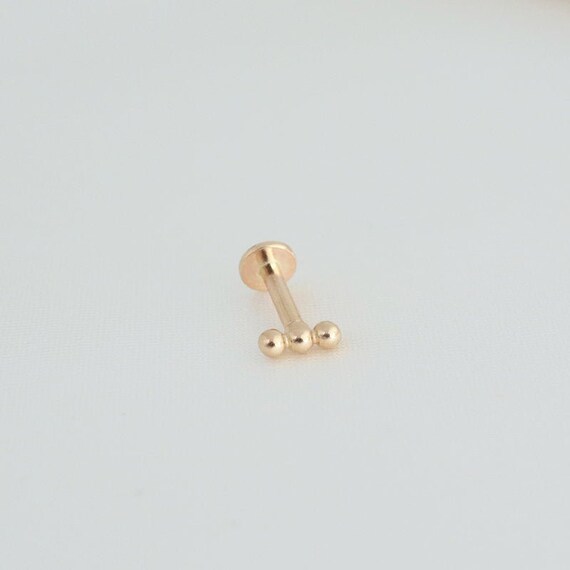 Tragus Piercing 14K Gold Beaded Tragus Earring Tiny | Etsy