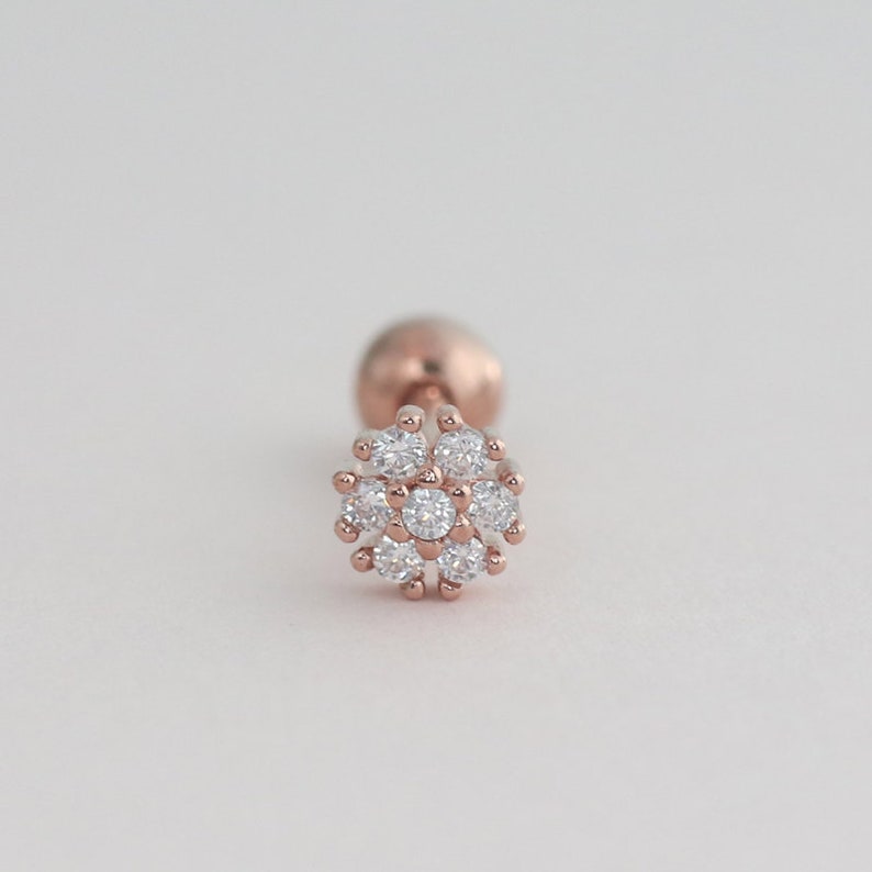 Flower Cartilage Piercing Helix Piercing 16g Cartilage - Etsy