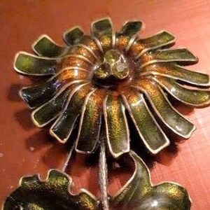 Brooch Enamel Flower - Etsy Canada