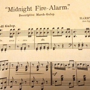 The Midnight Fire Alarm Sheet Music by Harry J Lincoln C1900 E.T. Paull ...