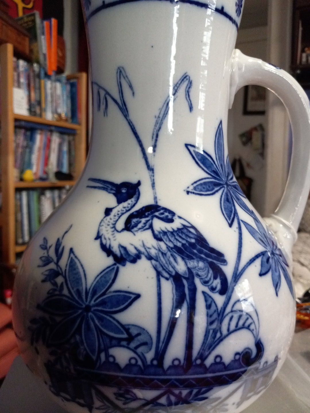 Water Jug C1800 Blue and White Pitcher Ewer Incised Marks William ...