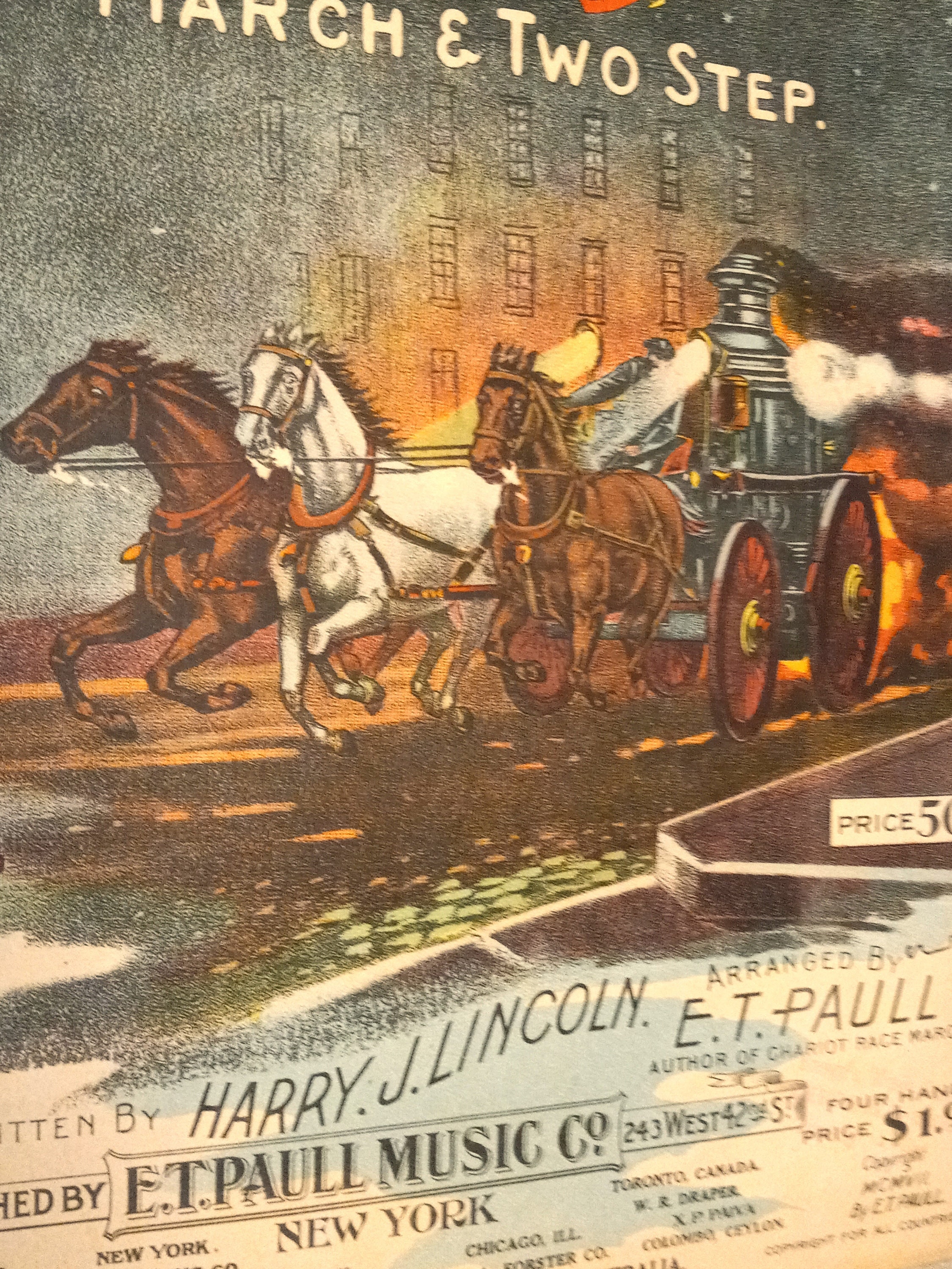 The Midnight Fire Alarm Sheet Music by Harry J Lincoln C1900 E.T. Paull ...