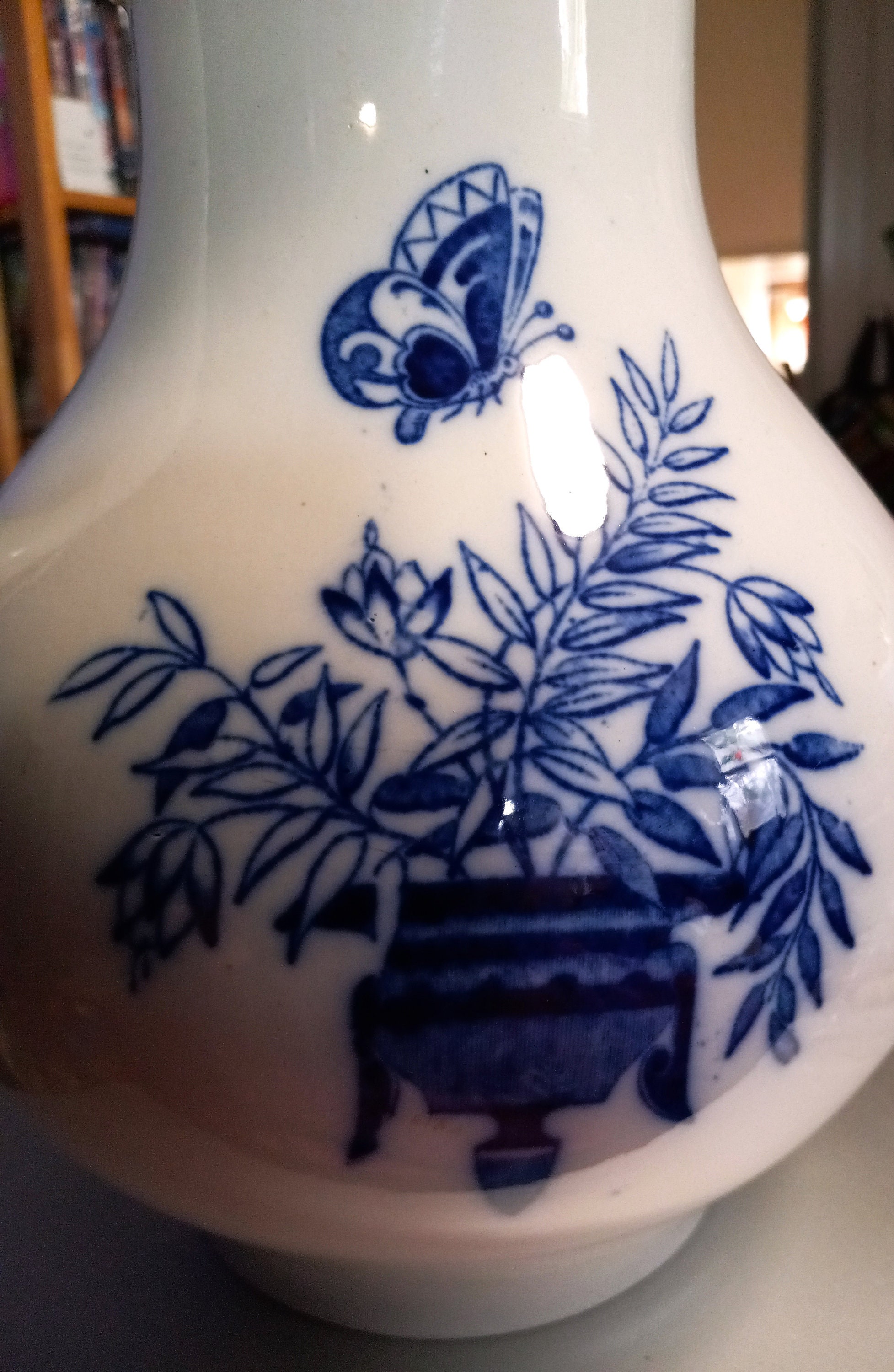 Water Jug C1800 Blue and White Pitcher Ewer Incised Marks William ...