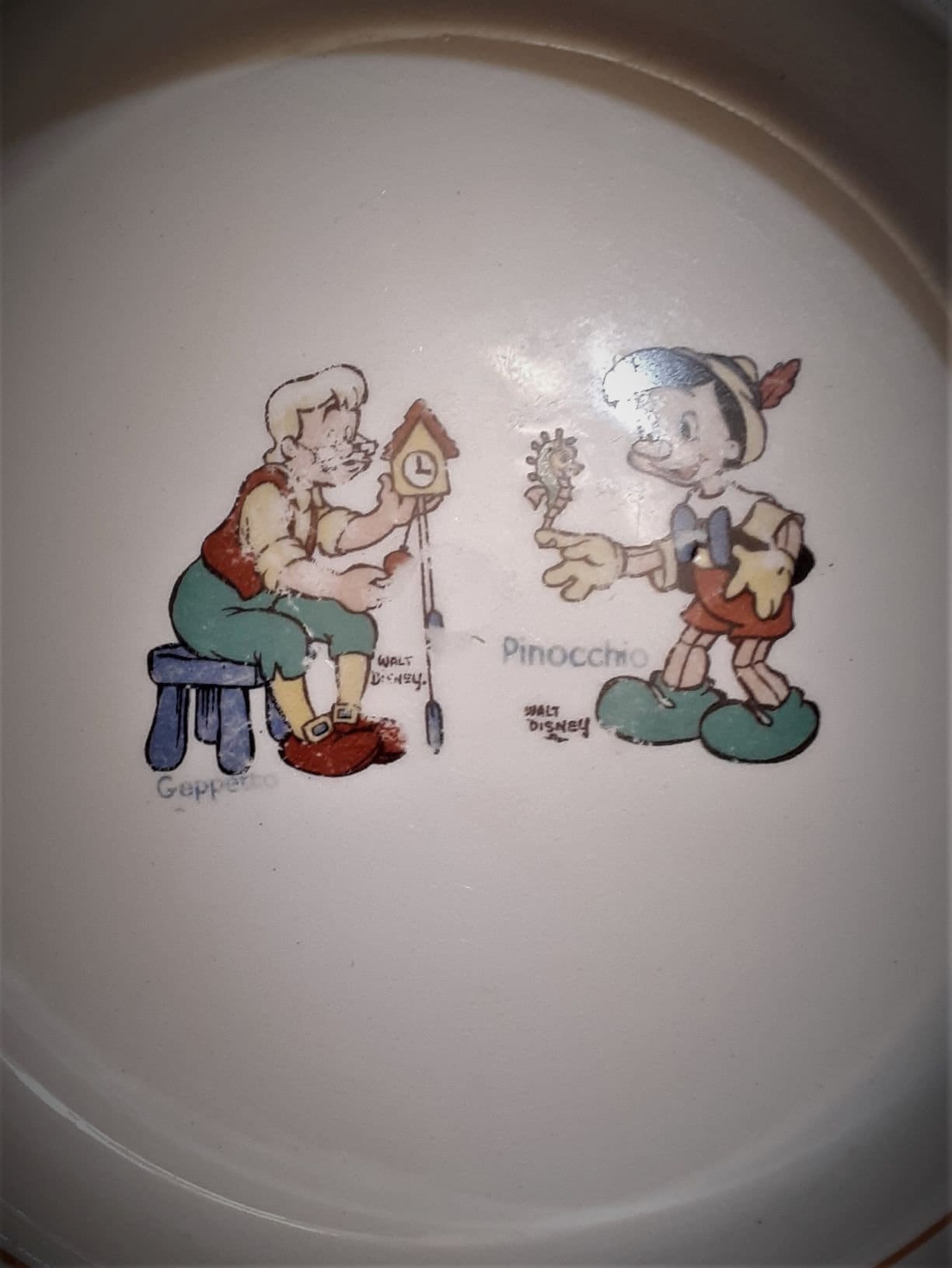 Pinocchio Child's Dish Plate Geppetto - Etsy